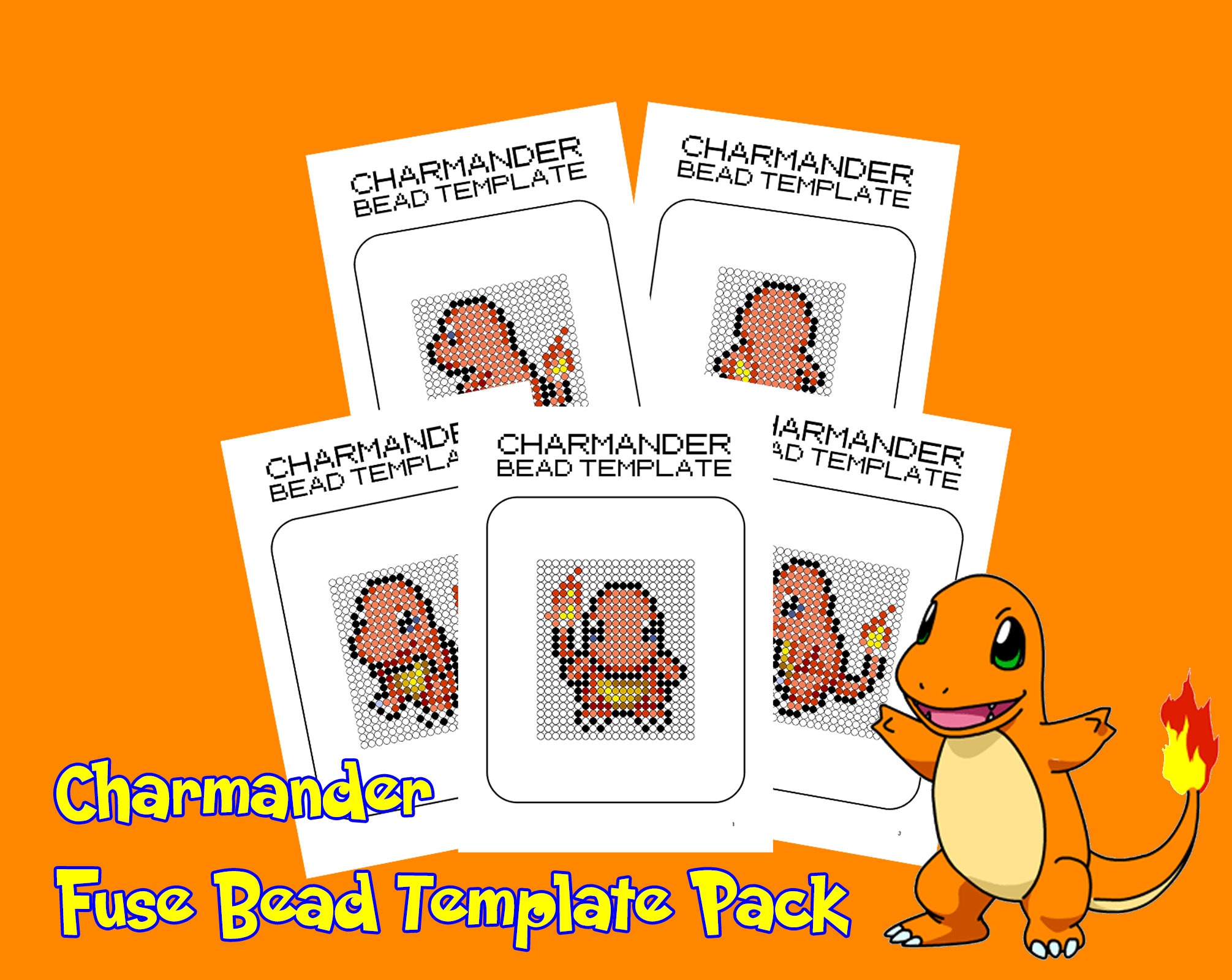 Charmander Printable Fuse Bead Pattern - Etsy UK