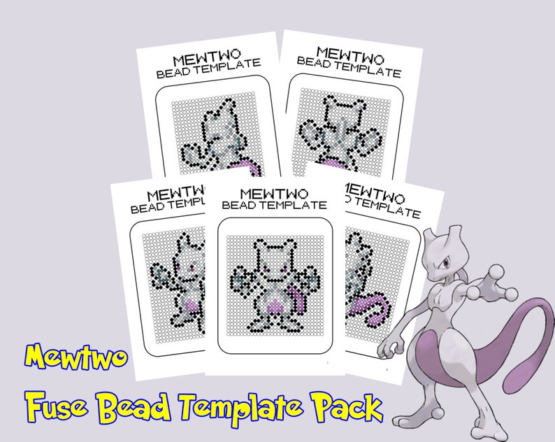 Mewtwo Printable Fuse Bead Pattern - Etsy