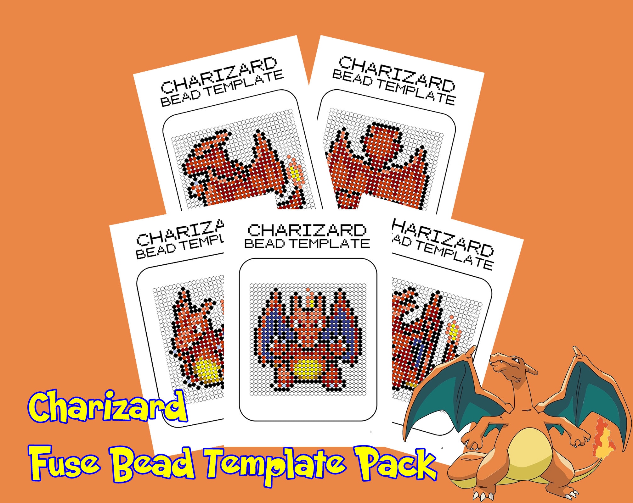 Charizard Printable Fuse Bead Pattern - Etsy