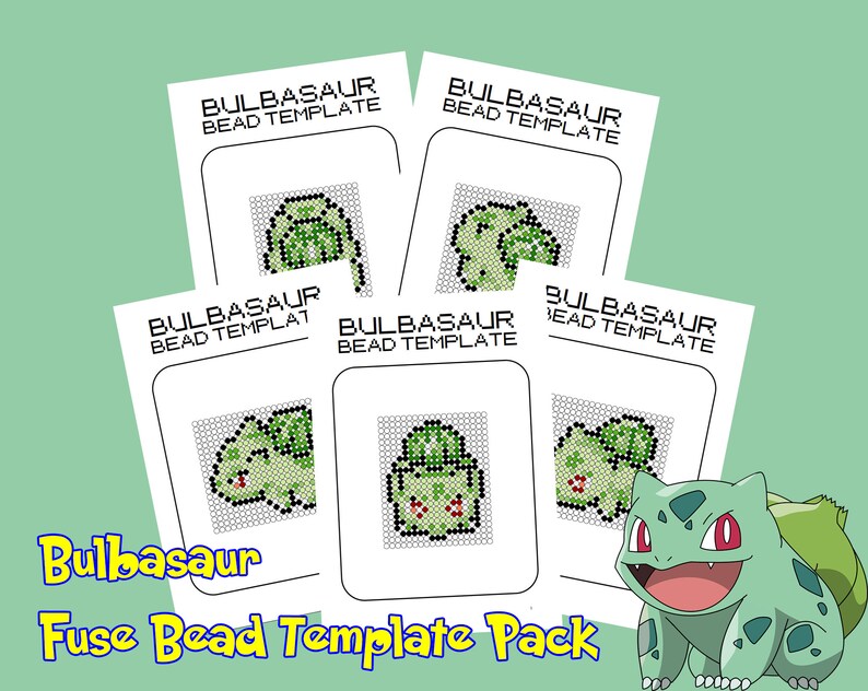 Patrón de cuentas fusibles imprimibles de Bulbasaur - Etsy México