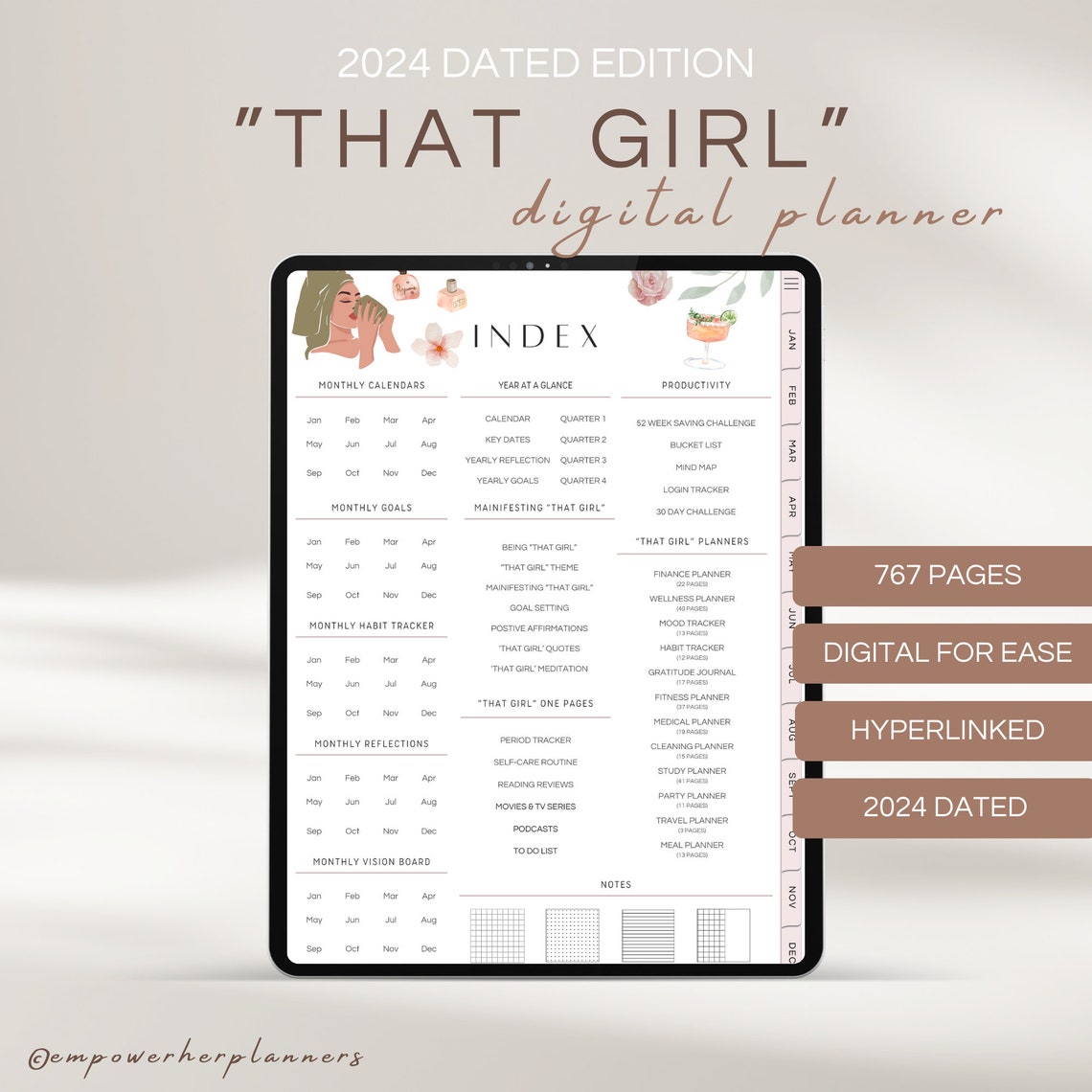 2024 Planner, ADHD Digital Planner, 2024 Digital Planner, That Girl ...