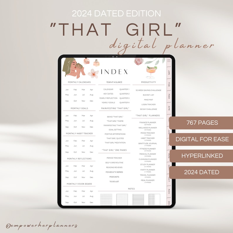 2024 Planner, ADHD Digital Planner, 2024 Digital Planner, That Girl ...