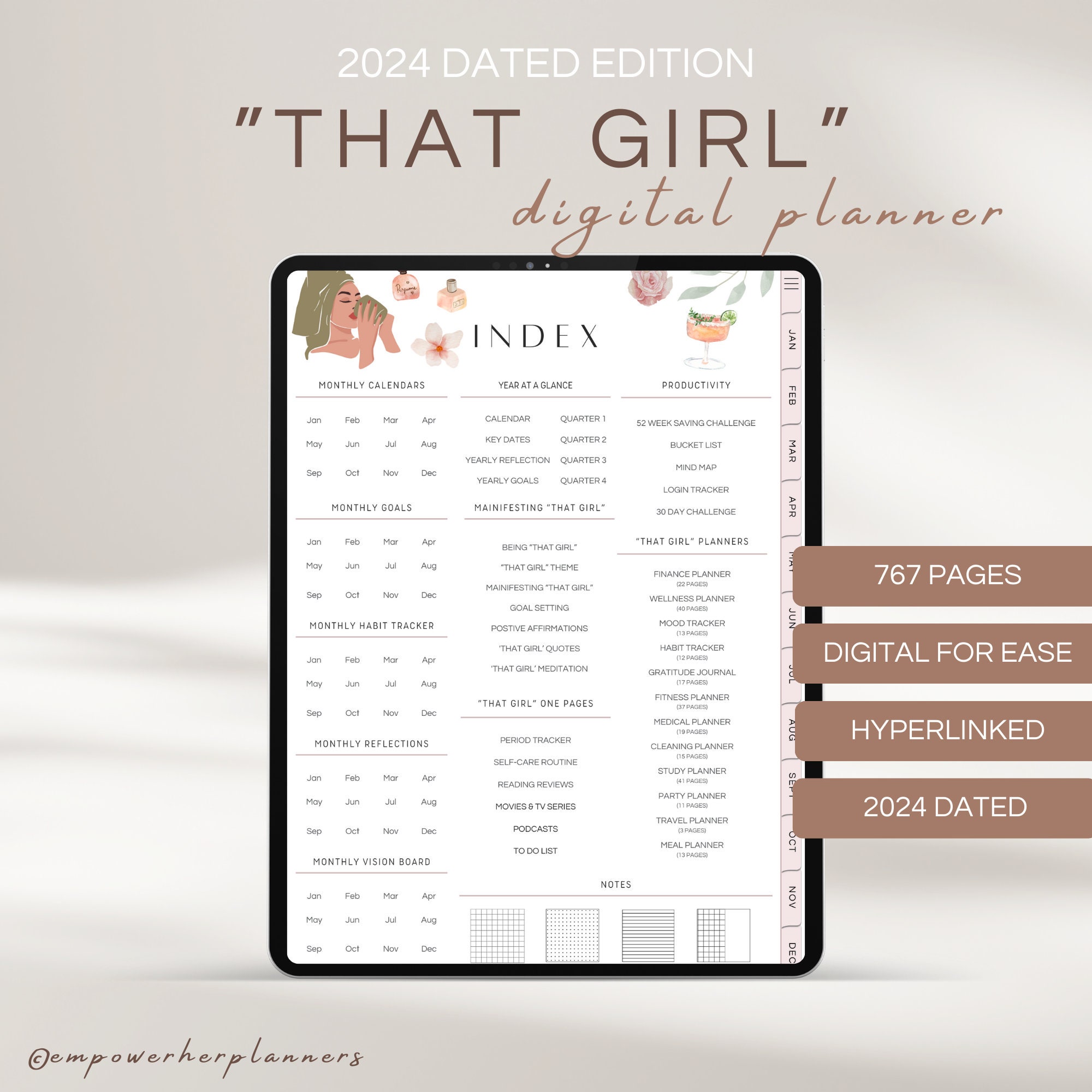2024 Planner, ADHD Digital Planner, 2024 Digital Planner, That Girl ...