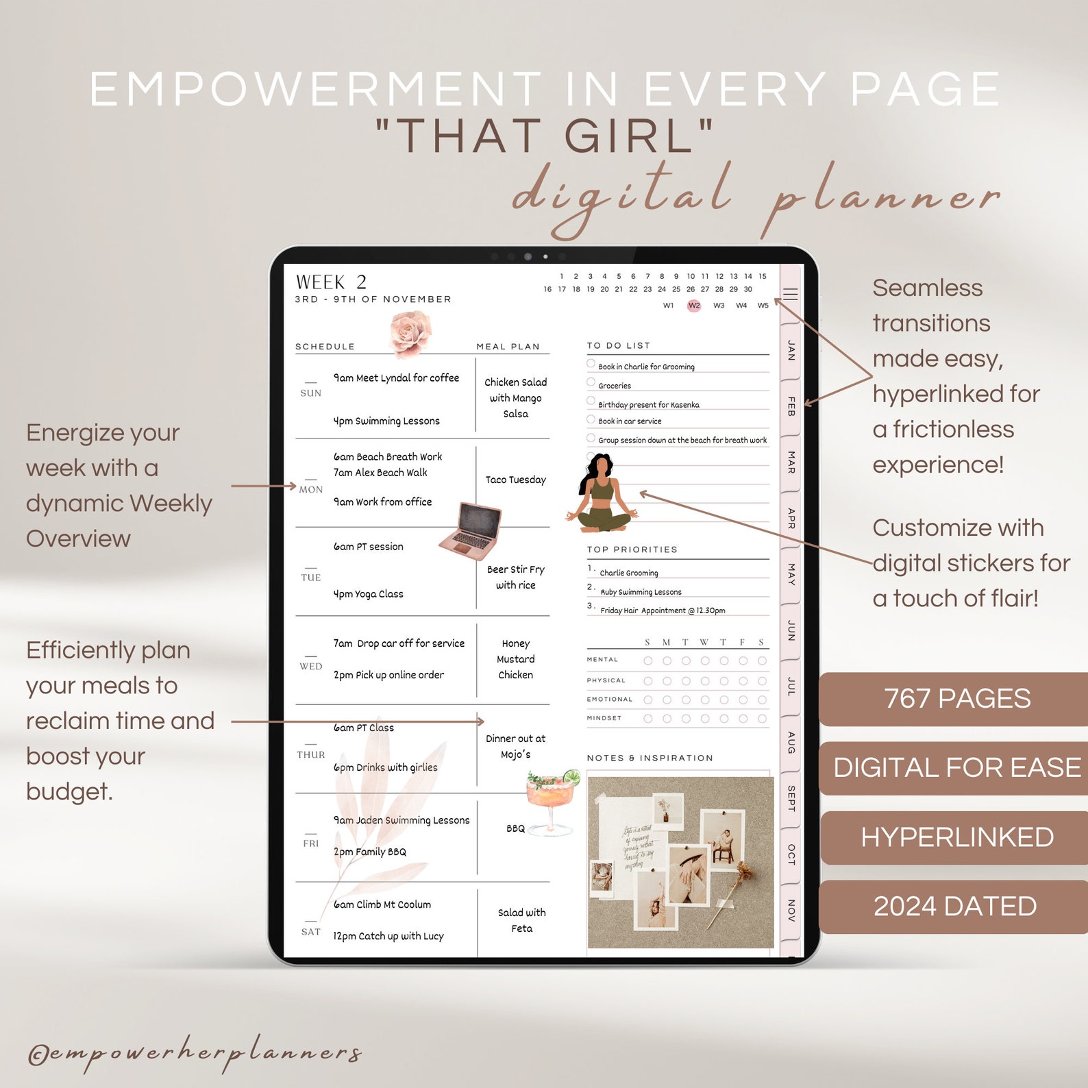 2024 Planner, ADHD Digital Planner, 2024 Digital Planner, That Girl ...
