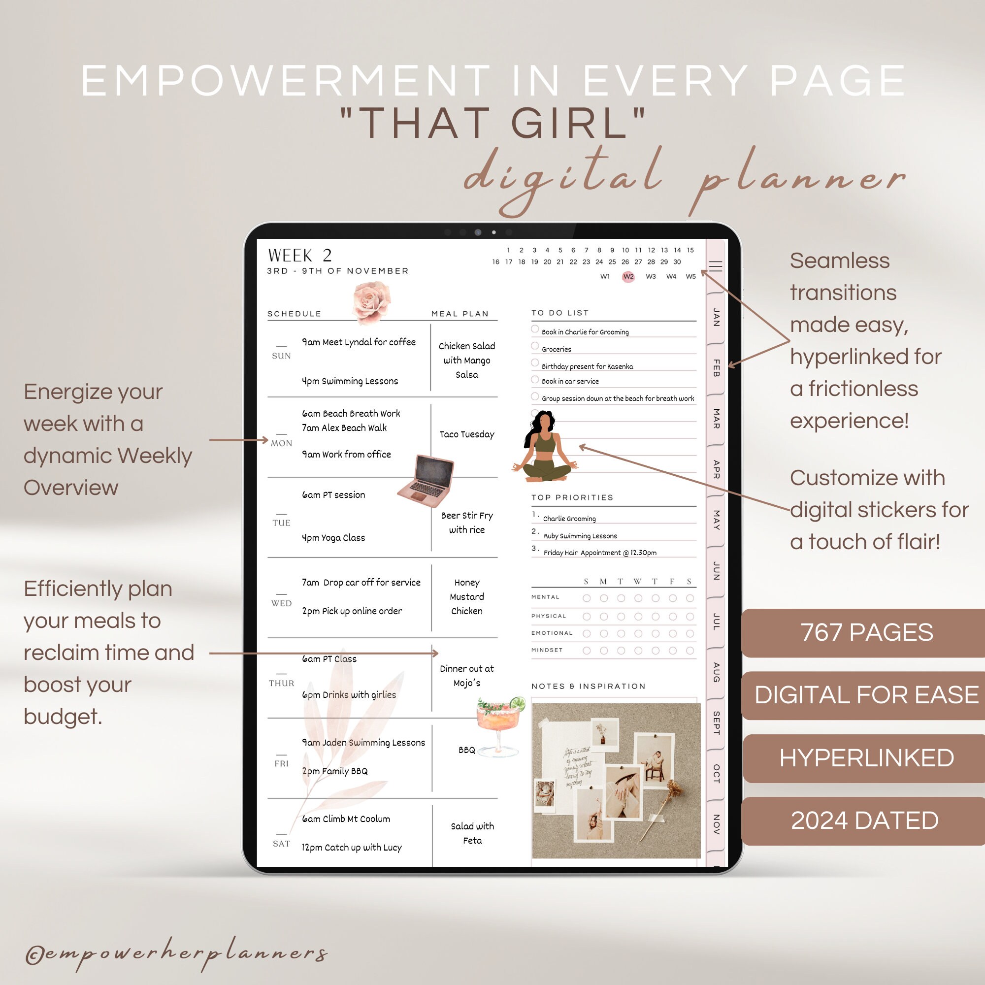 2024 Planner, ADHD Digital Planner, 2024 Digital Planner, That Girl ...