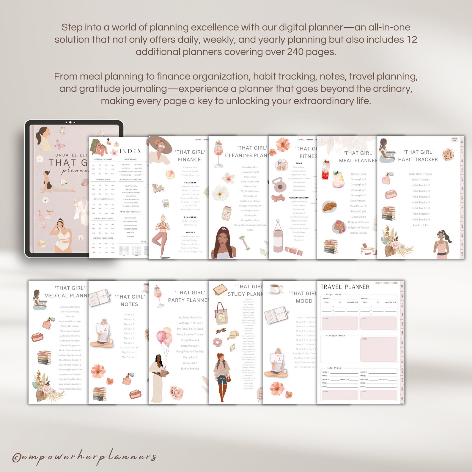 2024 Planner, ADHD Digital Planner, 2024 Digital Planner, That Girl ...