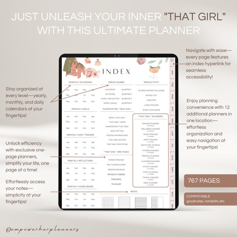 2024 Planner, ADHD Digital Planner, 2024 Digital Planner, That Girl ...