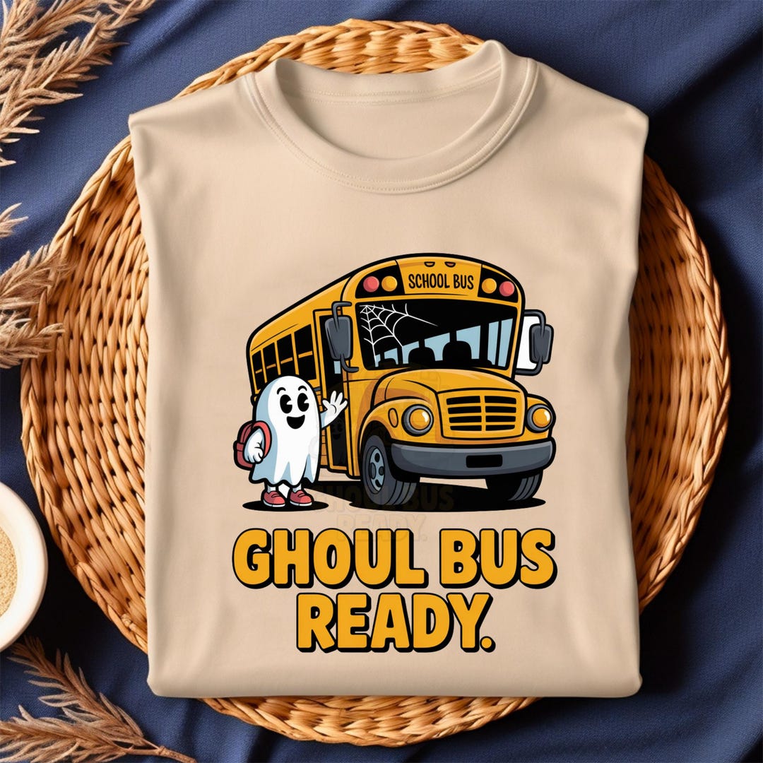 Ghoul Bus Ready PNG | Cute Halloween School Ghost Png | Funny Back to ...