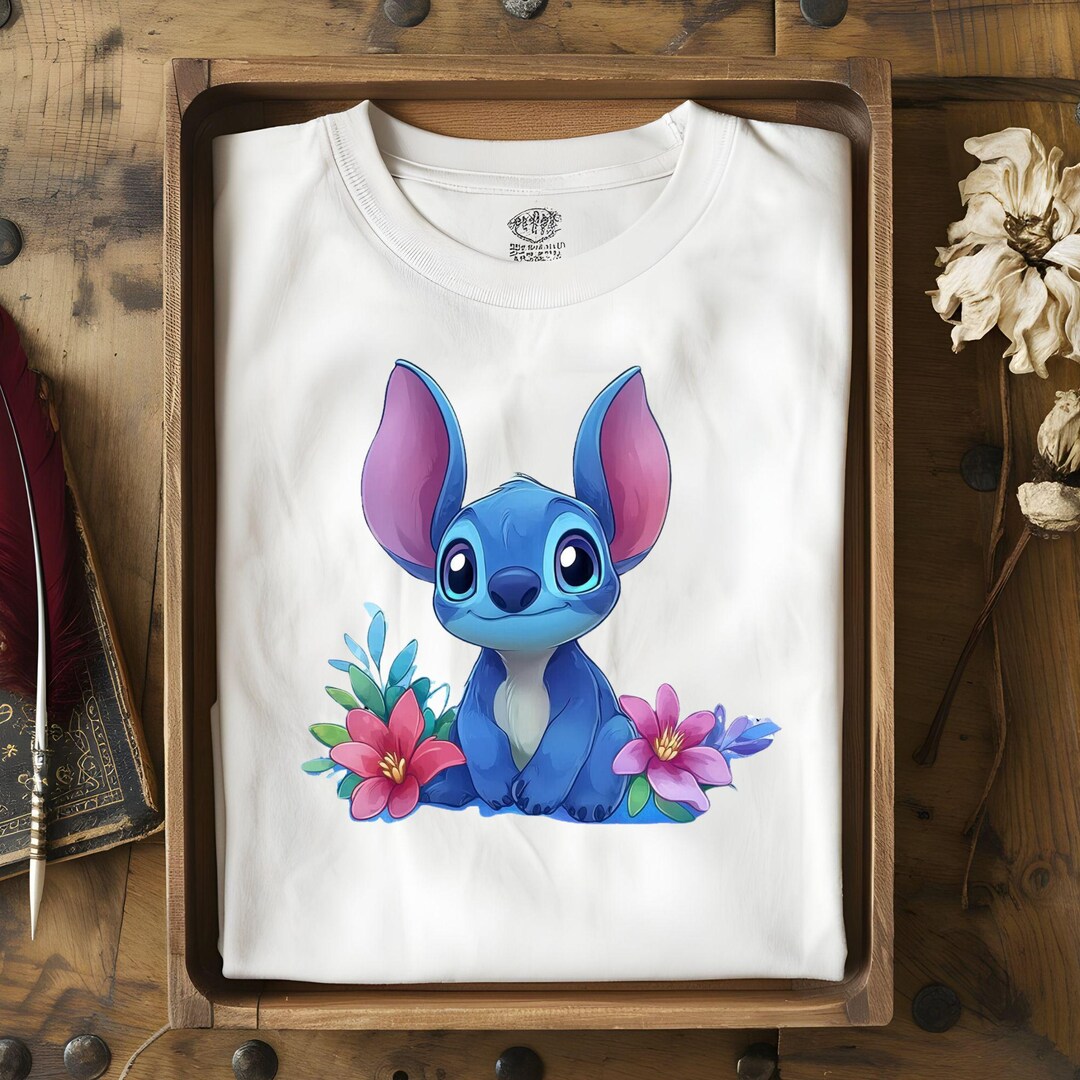 Stitch Floral PNG, Desenhos de Sublimação de Personagens de Desenho ...