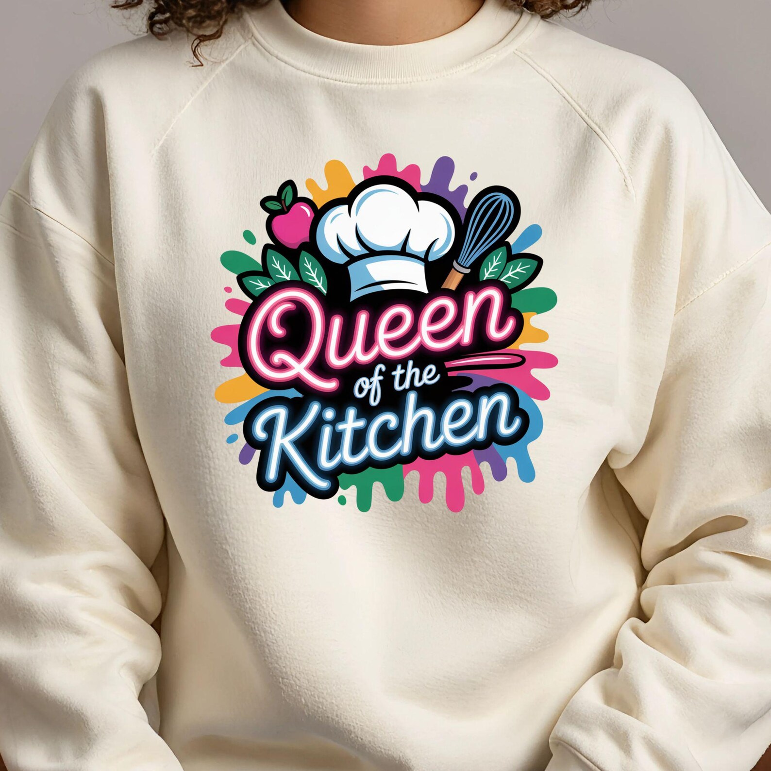 Queen of the Kitchen PNG | Colorful Cooking Sublimation Design | Chef ...