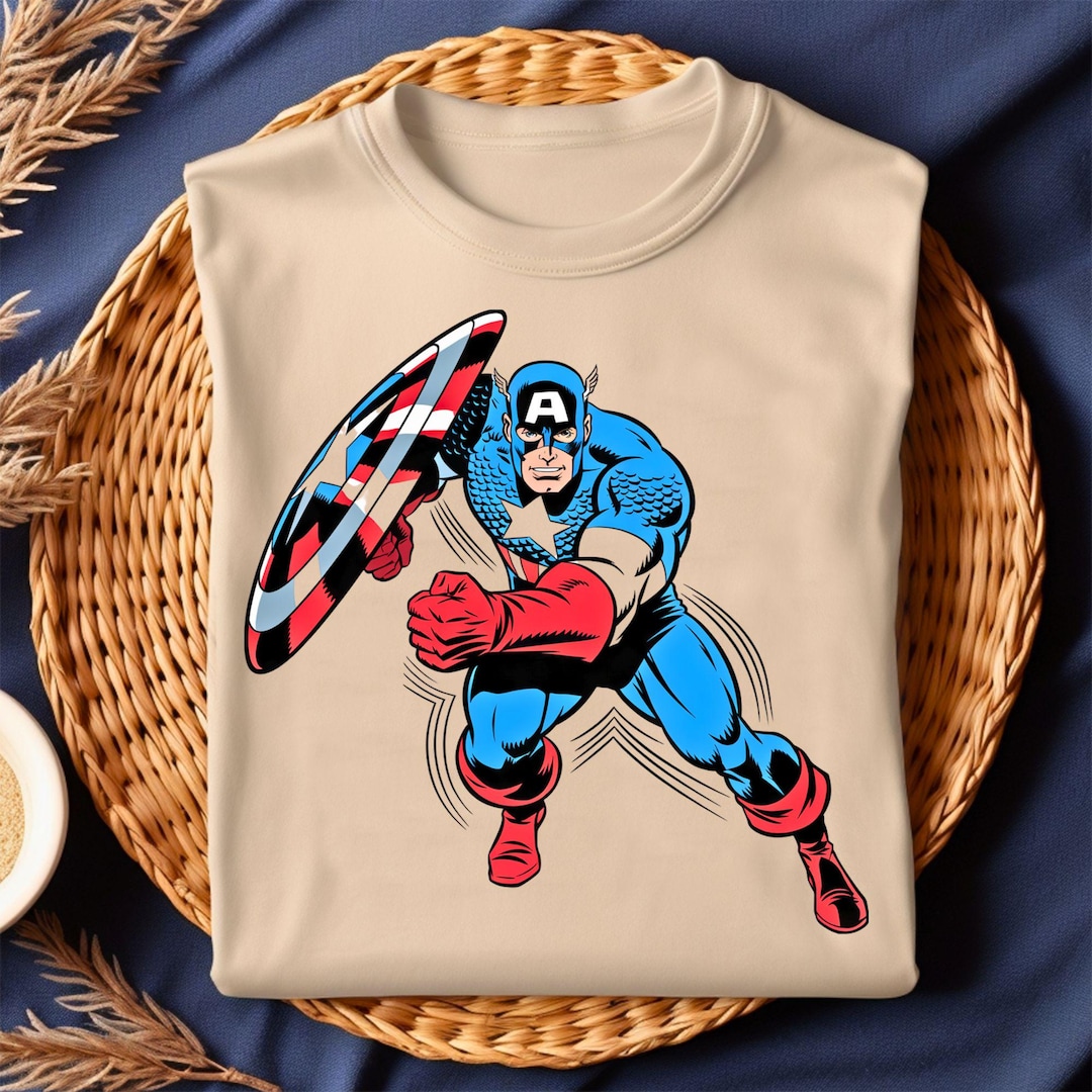 Superhero Shield Graphic T-shirt – Bold Action Hero Design for Comic ...