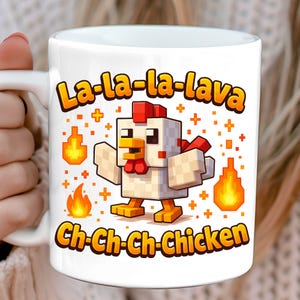 Funny Pixel Chicken Lava PNG, La-la-lava Fire Bird Clipart, Gamer Kids ...