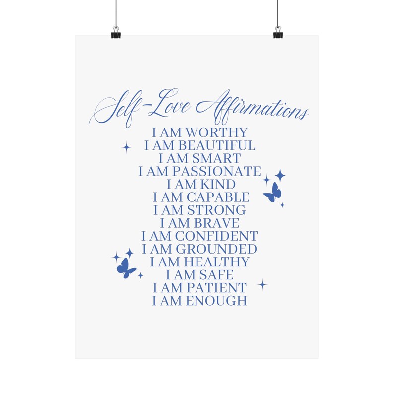 Self-love Affirmations Matte Vertical Posters Motivational ...
