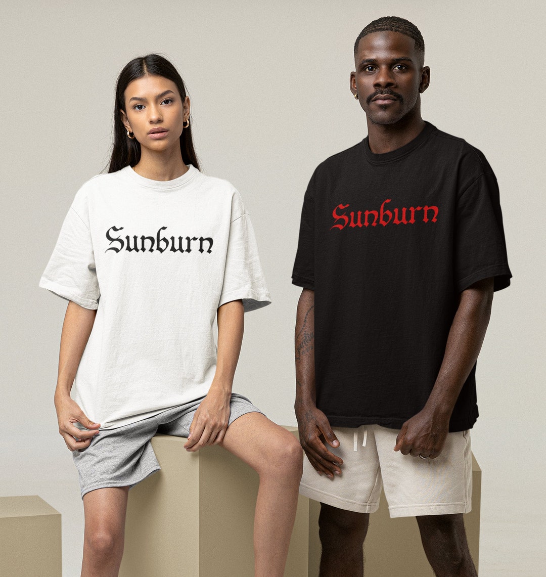 Custom Sunburn Saltburn Inspired Summer Graphic Tee, Unisex Heavyweight Tee, Saltburn Font ...