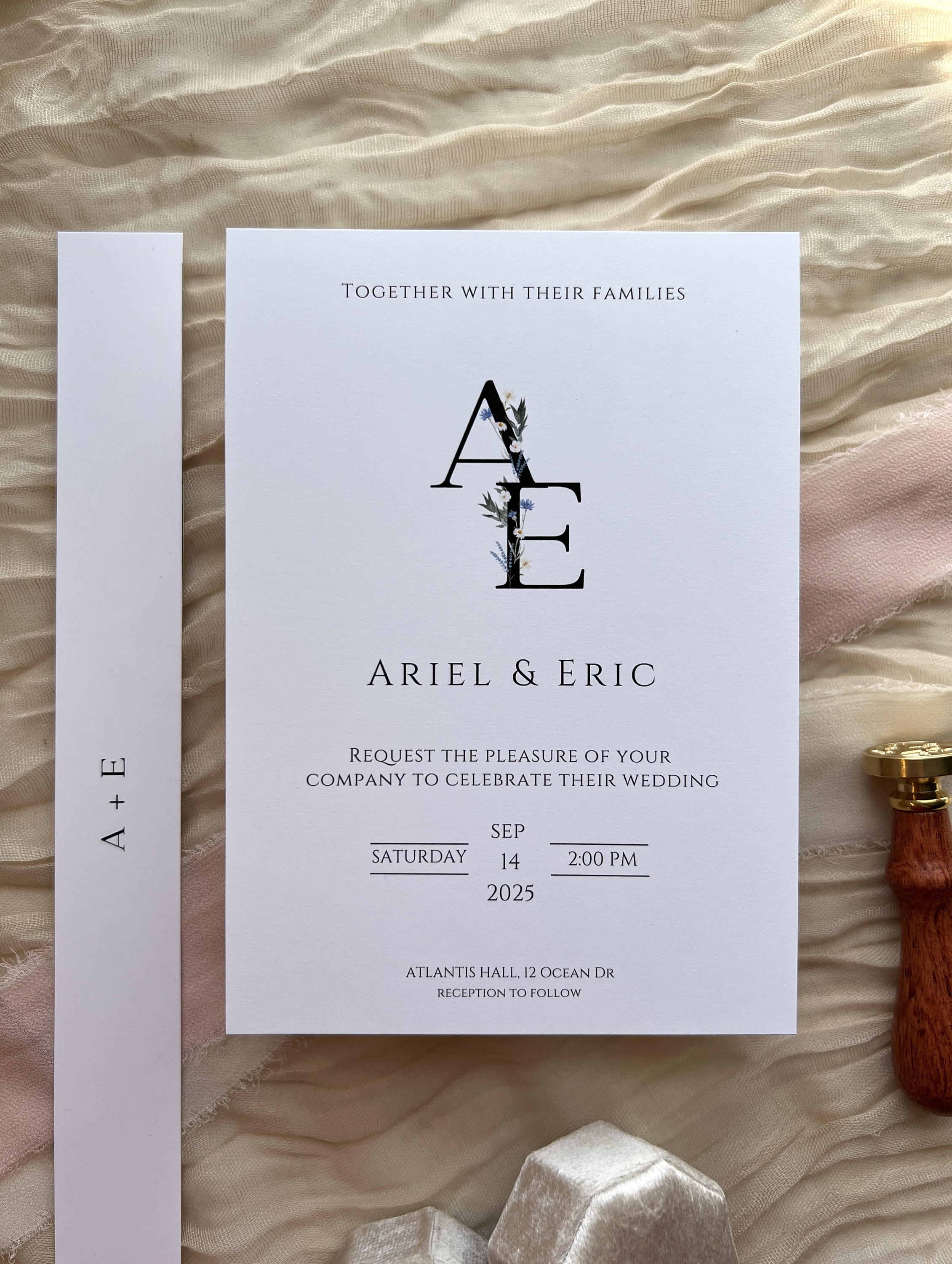 Printed Simple Floral Wedding Invitation Set - Etsy