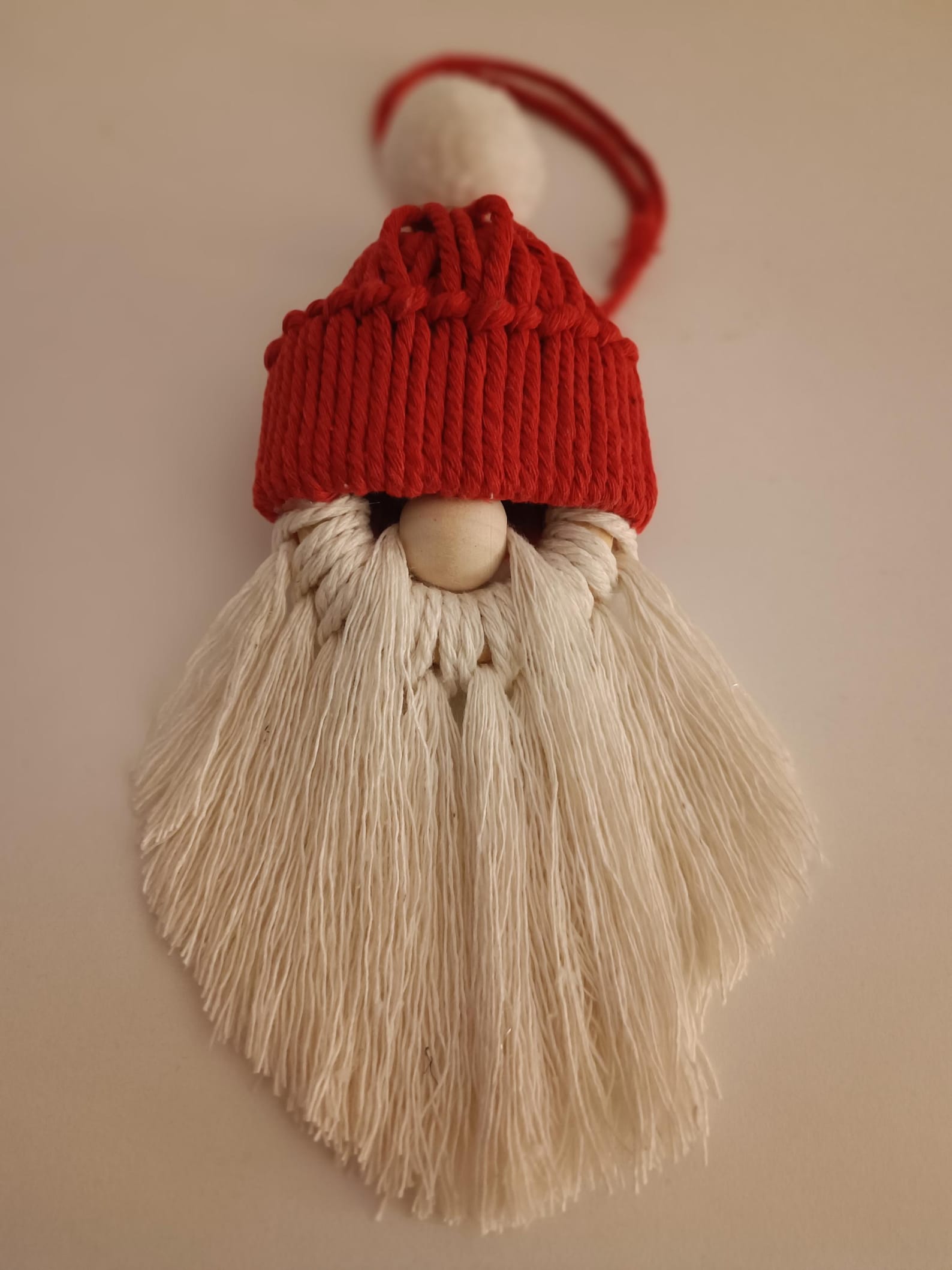 Macrame Santa Claus Christmas Ornament With Wooden Hoop. Unique and ...