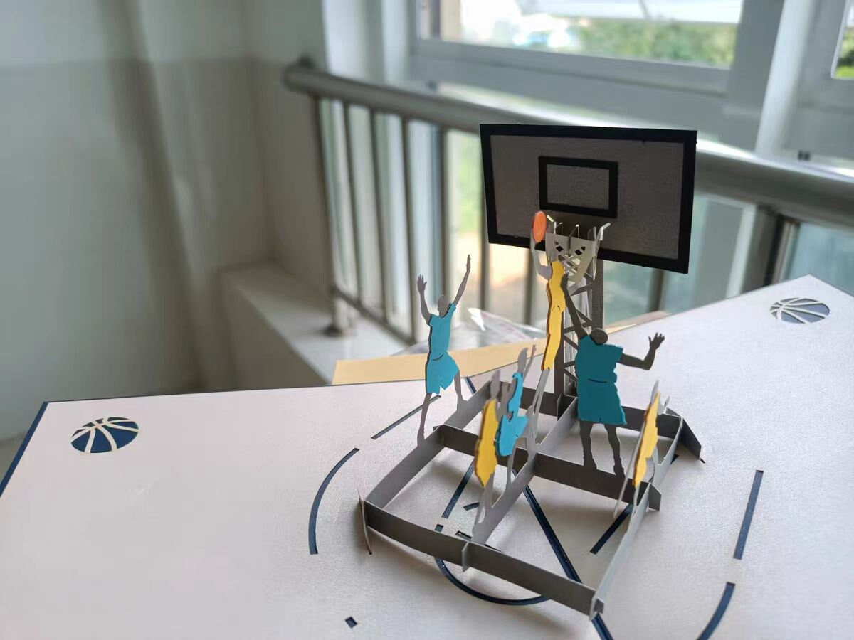 3D Basketball Birthday Card, Foldable Exquisite Handwritten Basketball ...