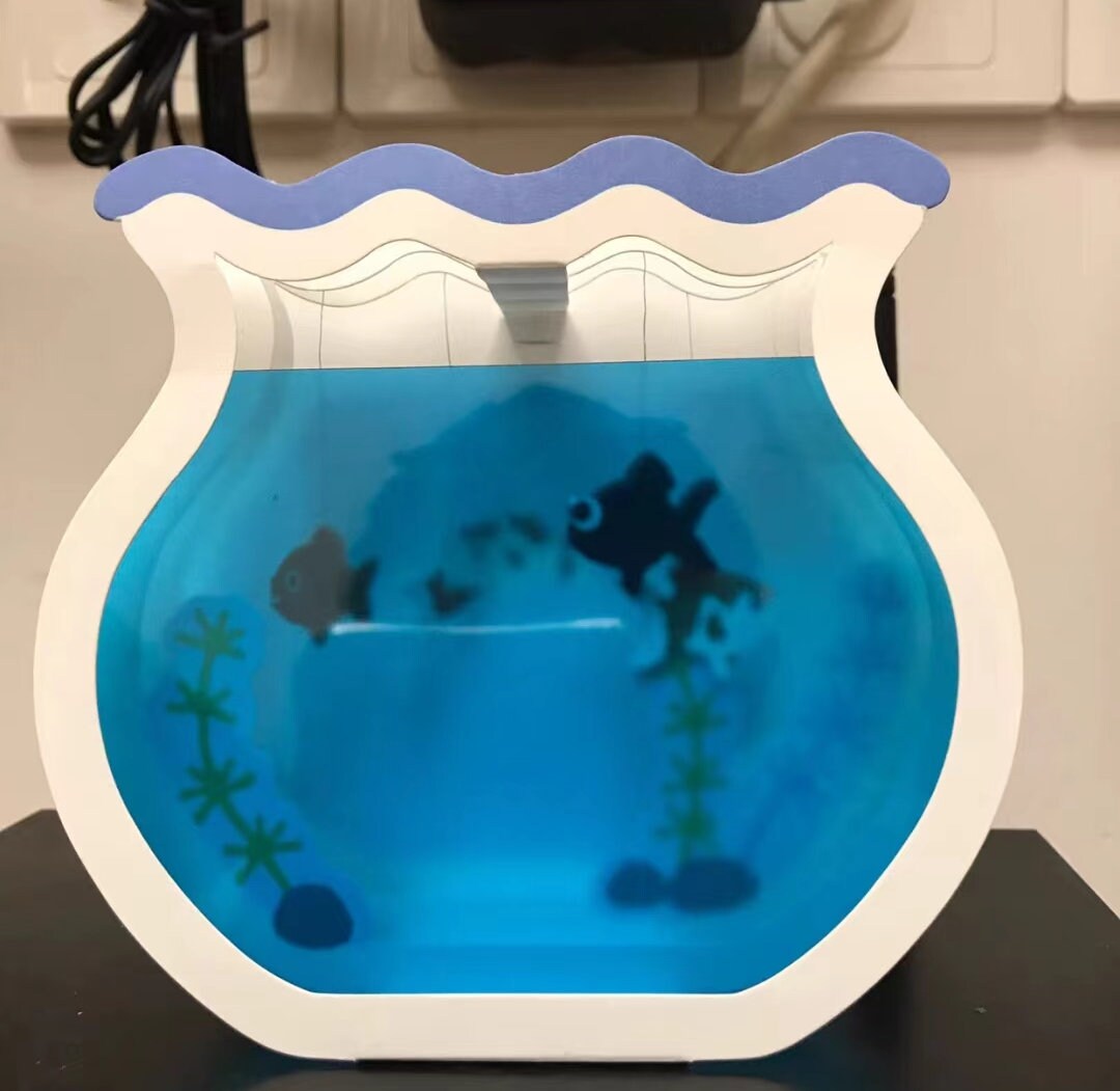 3D Aquarium Fish Tank Cake Birthday Card Fish Tank Hand Folded Card ...