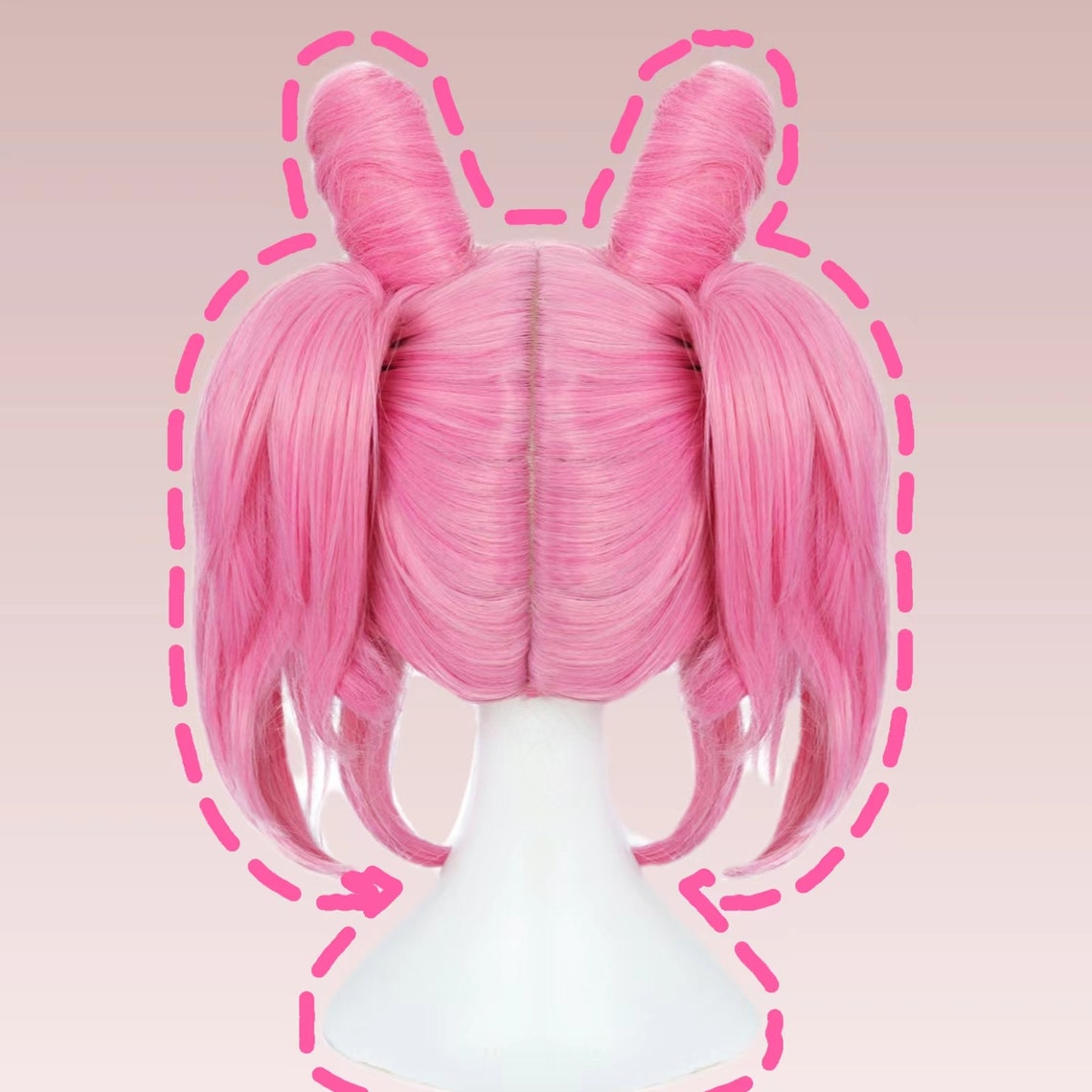 Sailor Moon Wig Chibiusa sailor Moon Boxer Moon Pink Curly Wig. - Etsy