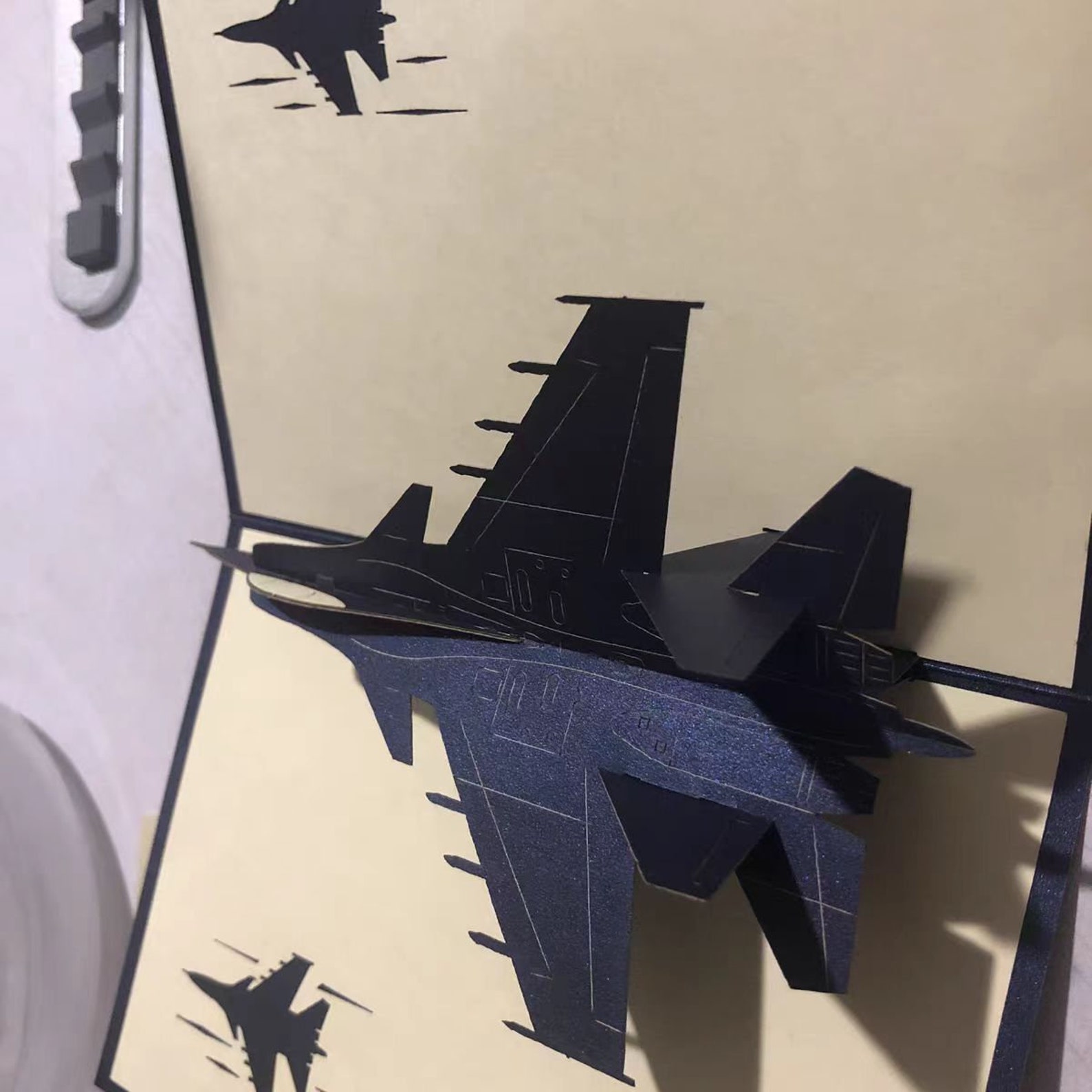 3D Fighter Jet Birthday Card Handmade Foldable Exquisite Handwritten ...