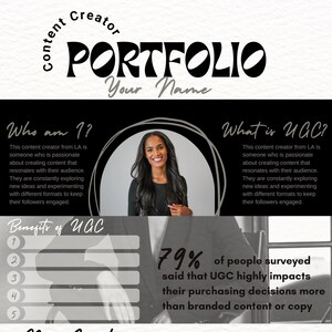 Editable Content Creator Portfolio Template - Etsy