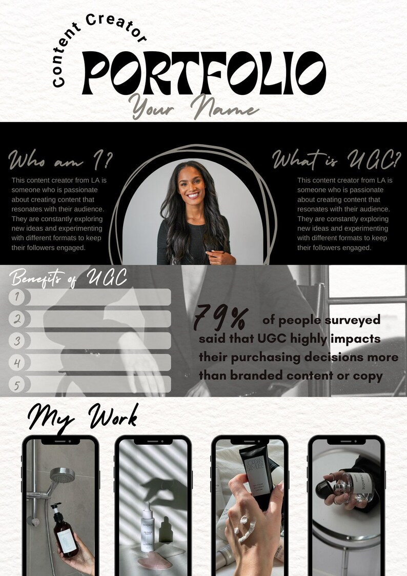 Editable Content Creator Portfolio Template - Etsy