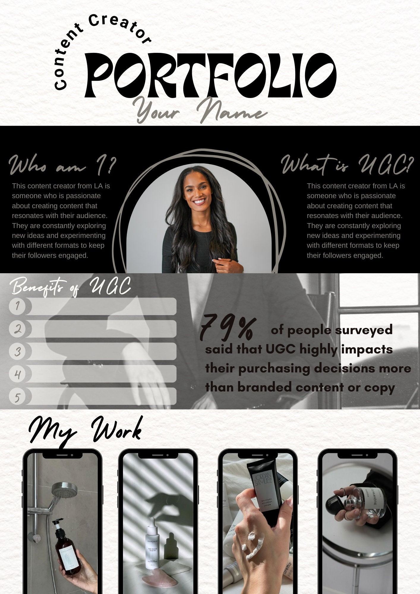 Editable Content Creator Portfolio Template - Etsy