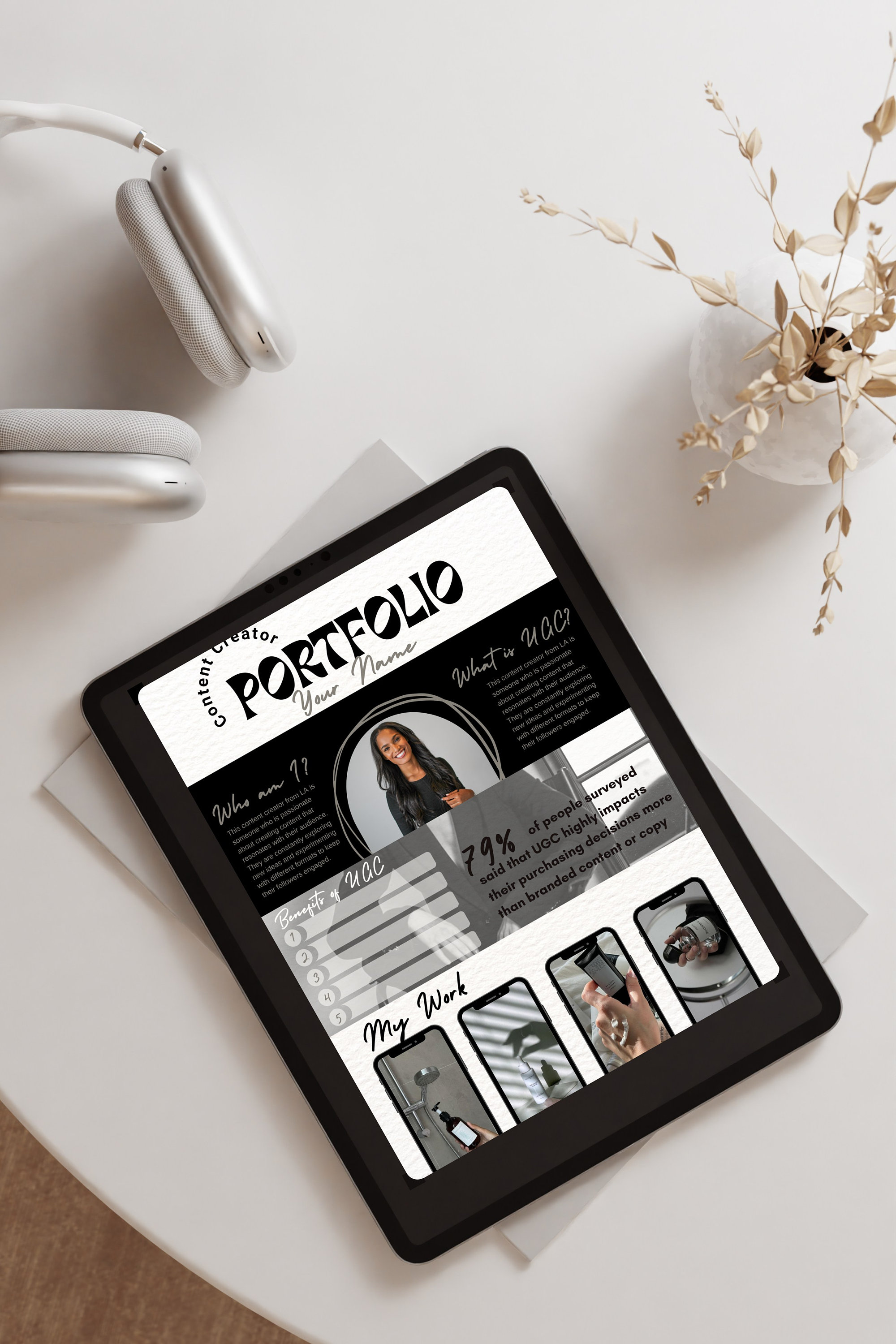 Editable Content Creator Portfolio Template - Etsy