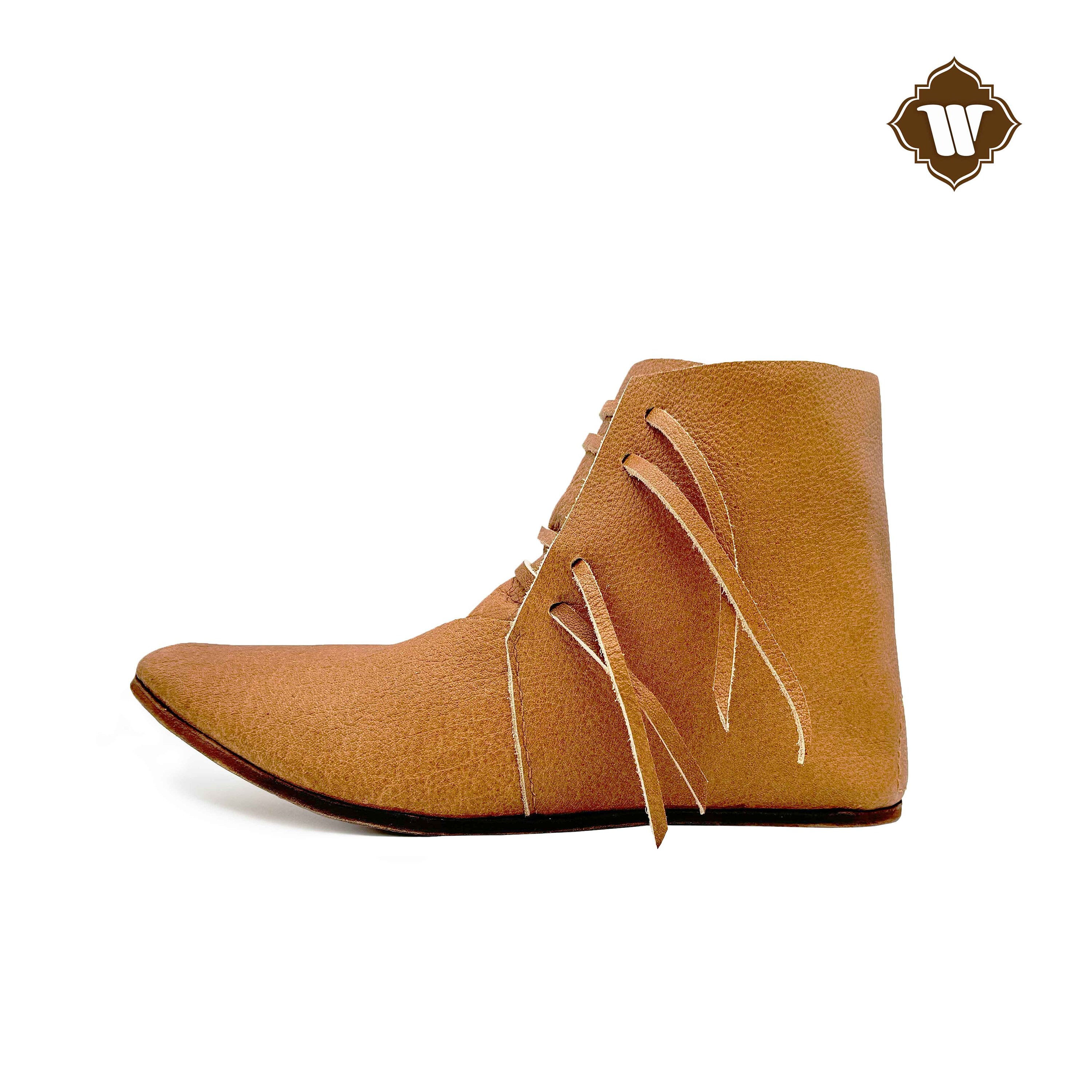 14th Century Side Laced Medieval Ankle Reenactment Handcrafted Leather ...