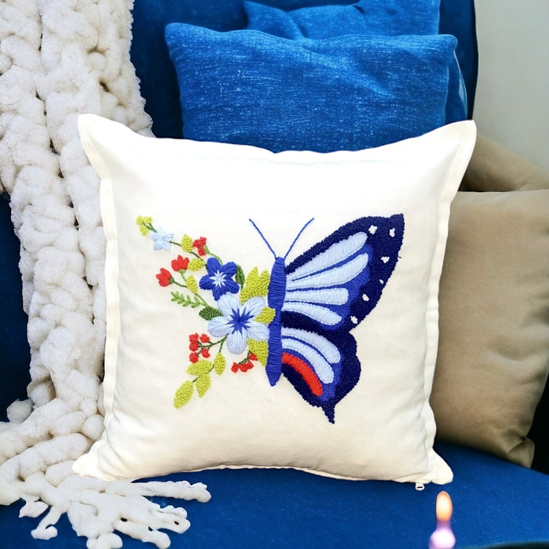 Embroidered Pillow - Etsy