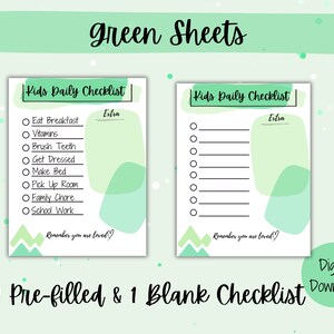 Kids Daily Checklist,customizable Kid Daily Checklist,kids Checklist ...