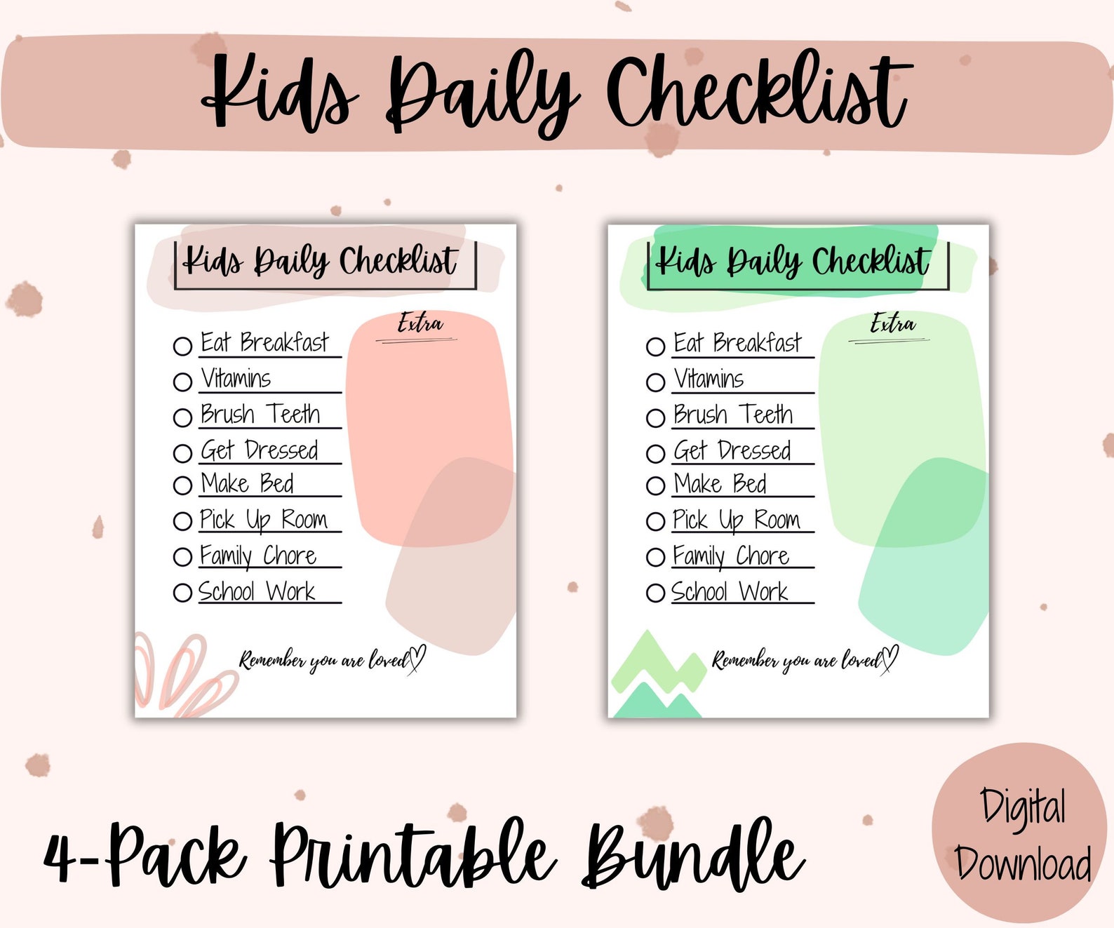 Kids Daily Checklistcustomizable Kid Daily Checklistkids - Etsy