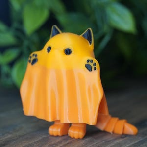 Ghost Kitty Figurine | 3D Printed Halloween Cat | Witchy Room Decor ...