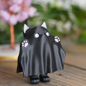 Ghost Kitty Figurine | 3D Printed Halloween Cat | Witchy Room Decor ...