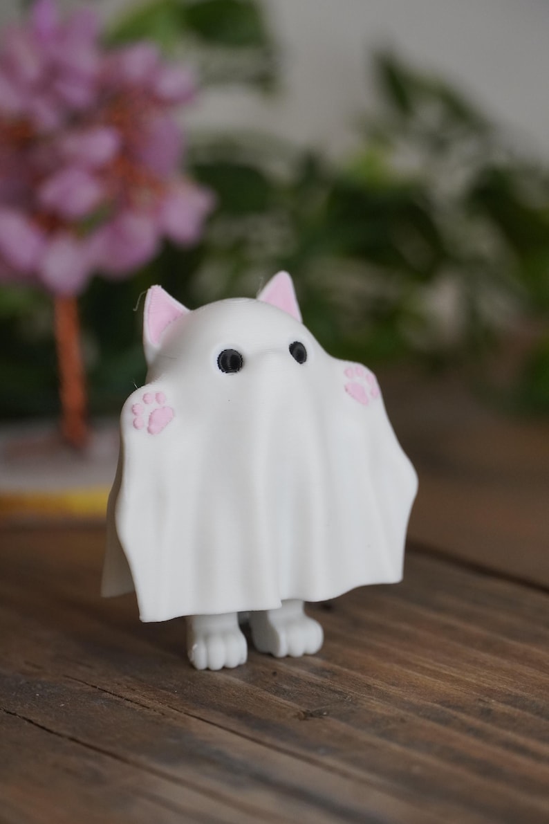 Ghost Kitty Figurine | 3D Printed Halloween Cat | Witchy Room Decor ...