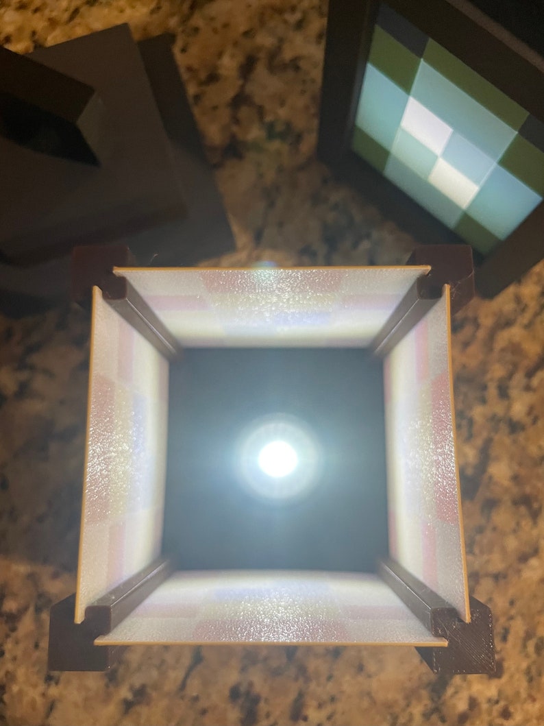 Minecraft Light Pixel Lantern Night Light - Rechargeable RGB LED Lamp ...