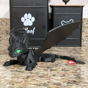 Articulating Nightfury - 3D Printed Figure | HTTYD Inspired Dragon Toy ...