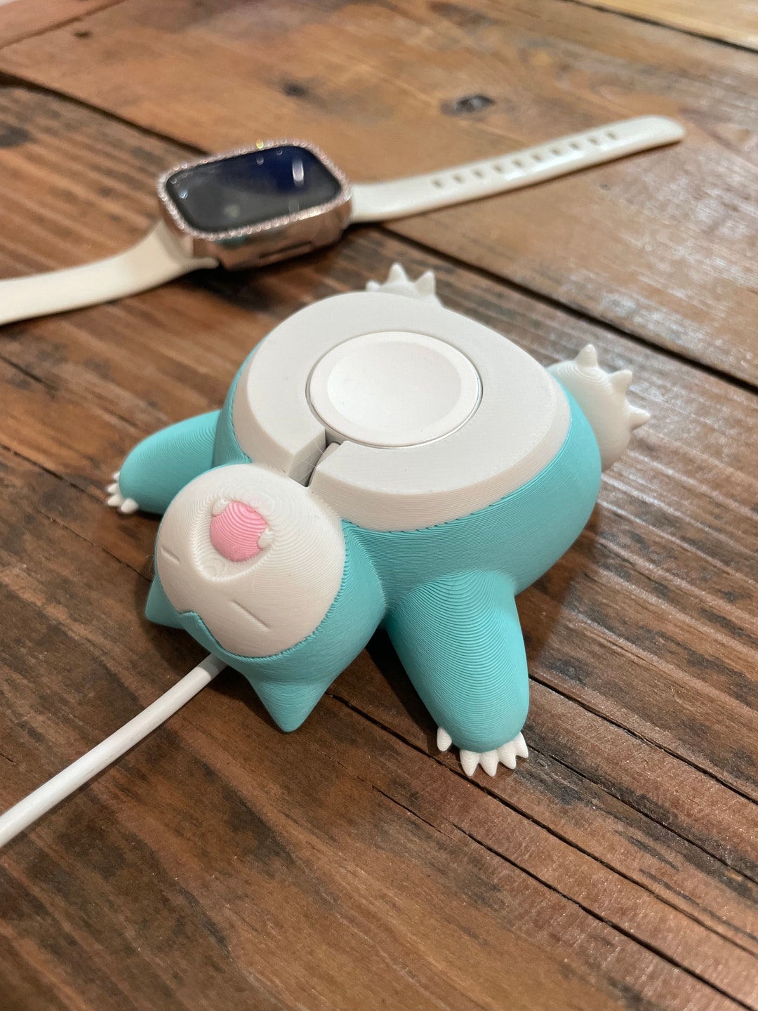 Snorlax Apple Watch Charger Stand | Pokémon-inspired Fan Art Desk ...