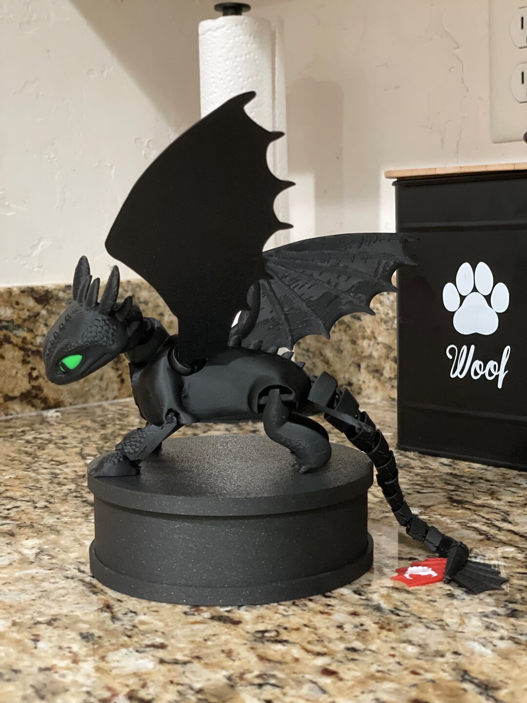 Articulating Nightfury - 3D Printed Figure | HTTYD Inspired Dragon Toy ...