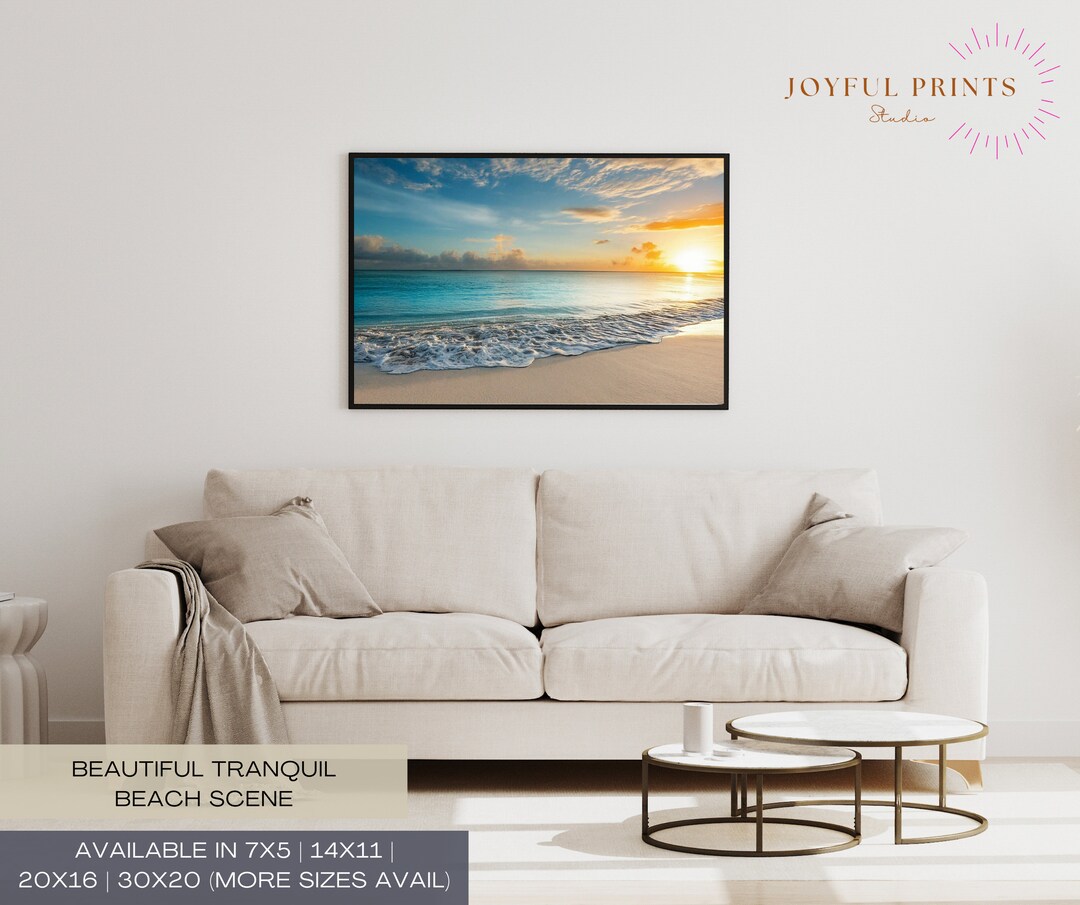 Tranquil Beautiful Beach Digital Print Instant Download for DIY Home ...