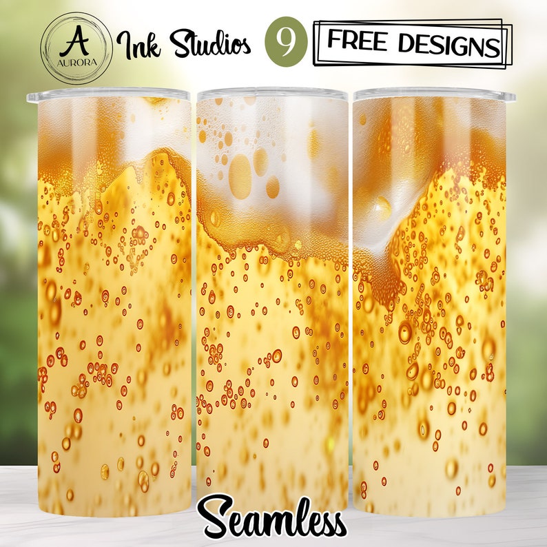 Seamless Beer Tumbler Wrap, 3D Beer Wrap, Beer Lover 20oz Skinny ...