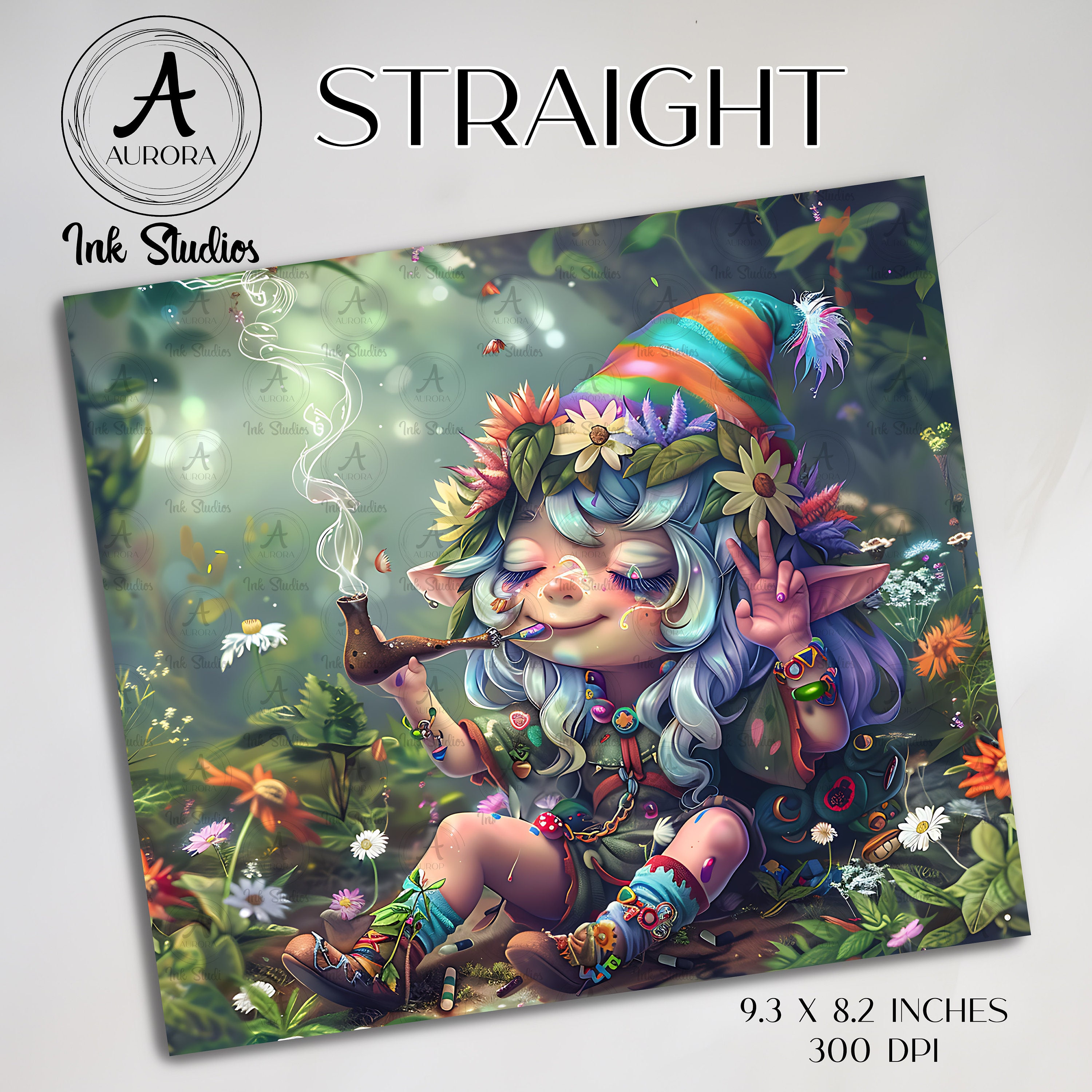 Hippie Gnome Weed Tumbler Wrap, 420 Smoker Girl Wrap, Pink Green ...