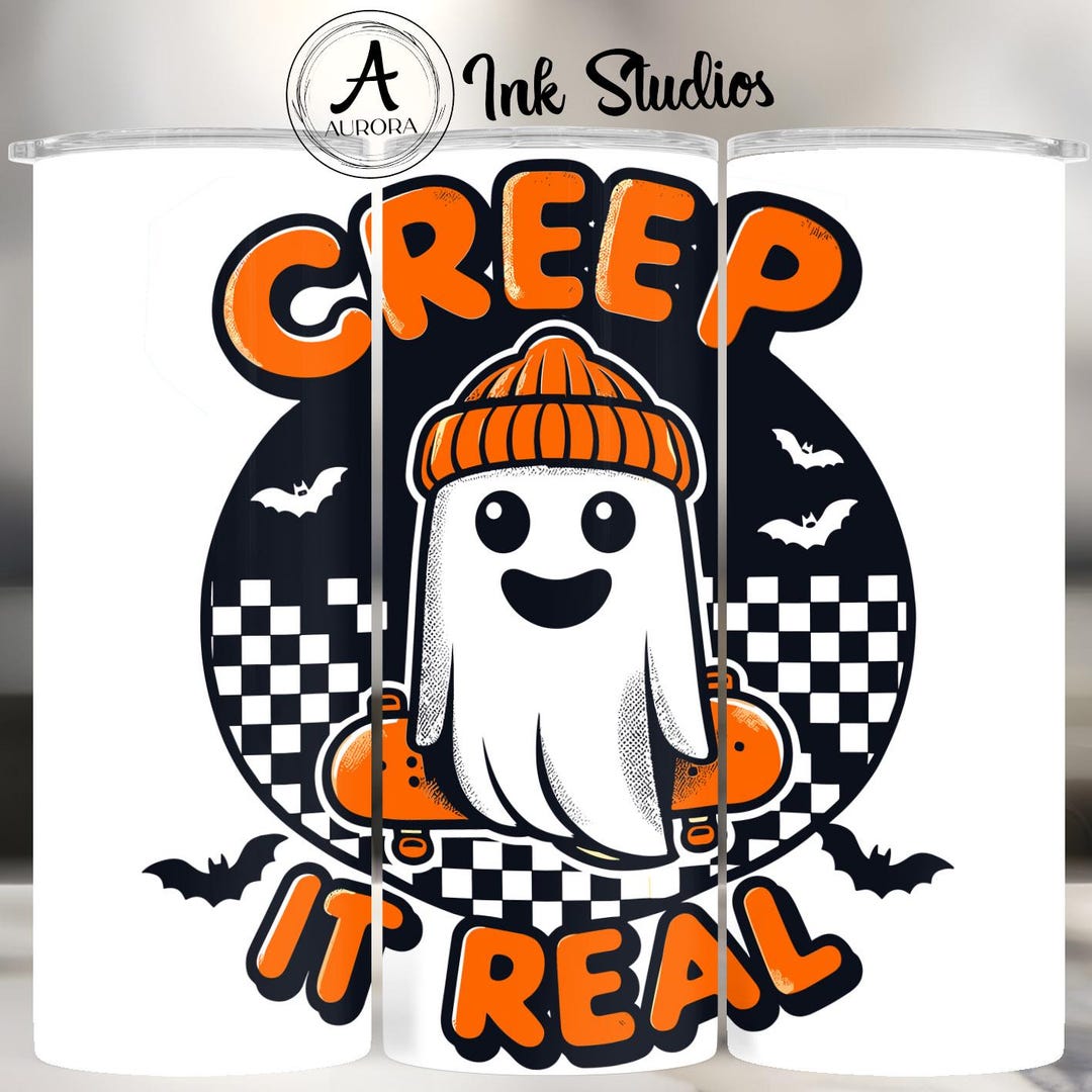 Retro Halloween Tumbler Wrap, Creep It Real 20oz Skinny Tumbler ...