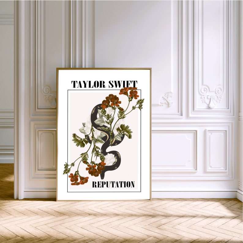 Taylor Swift Reputation Snake Botanical Digital Art Poster - Etsy