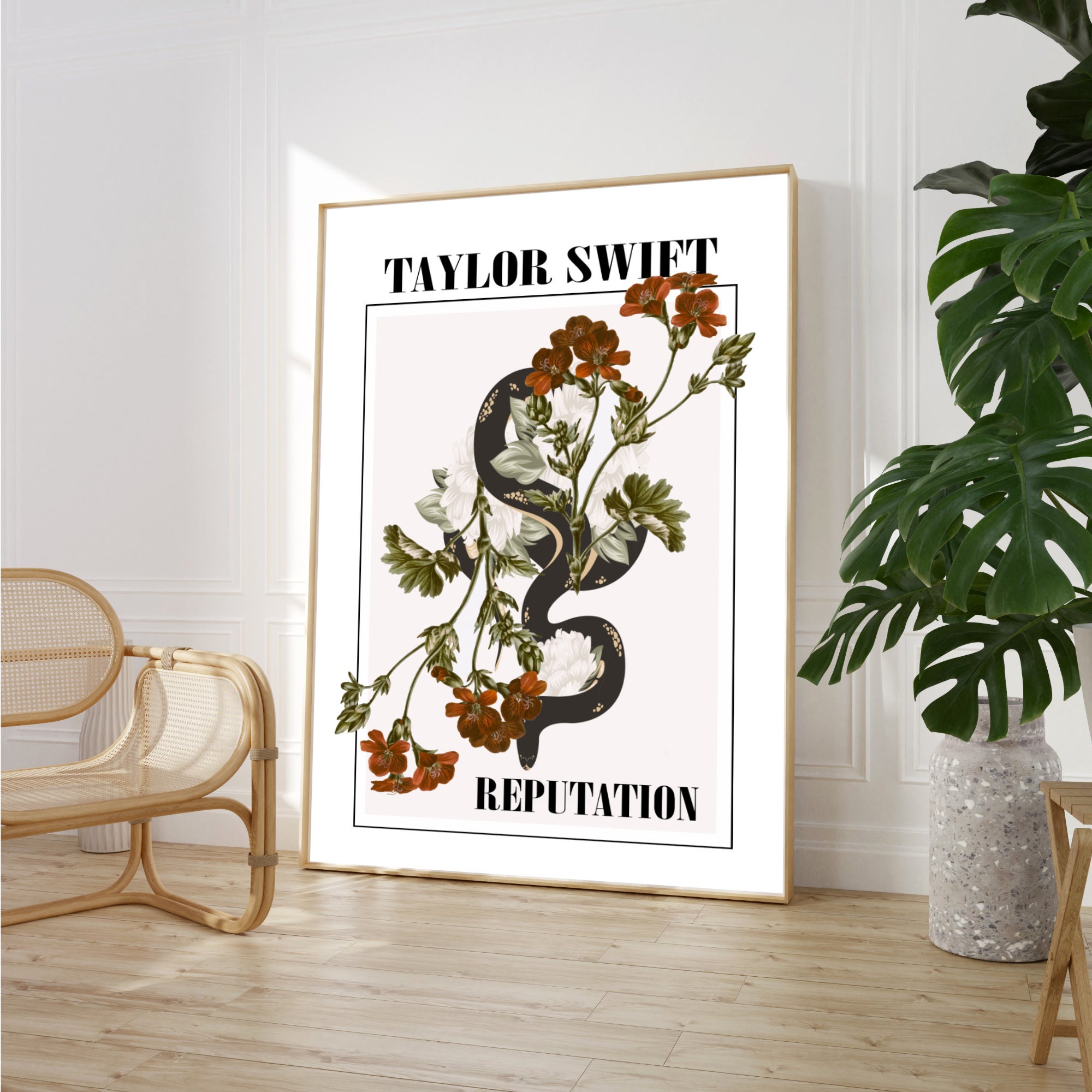 Taylor Swift Reputation Snake Botanical Digital Art Poster - Etsy