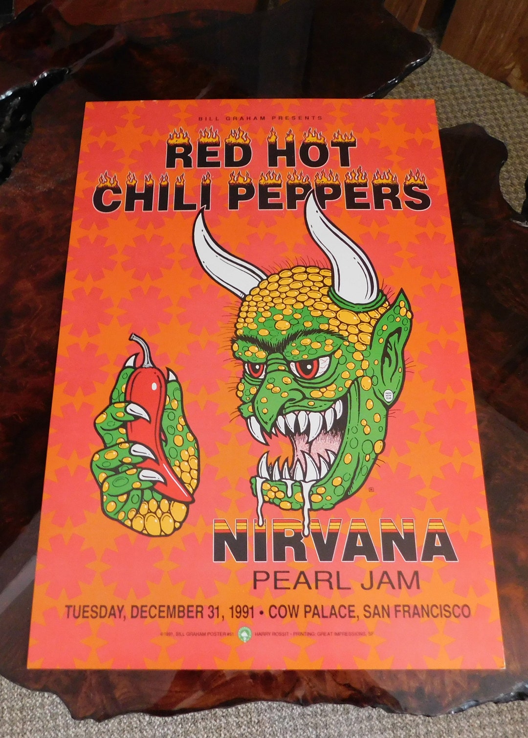 Original 1st Printing BGP 51 RHCP, Nirvana, Pearl Jam Poster - Etsy