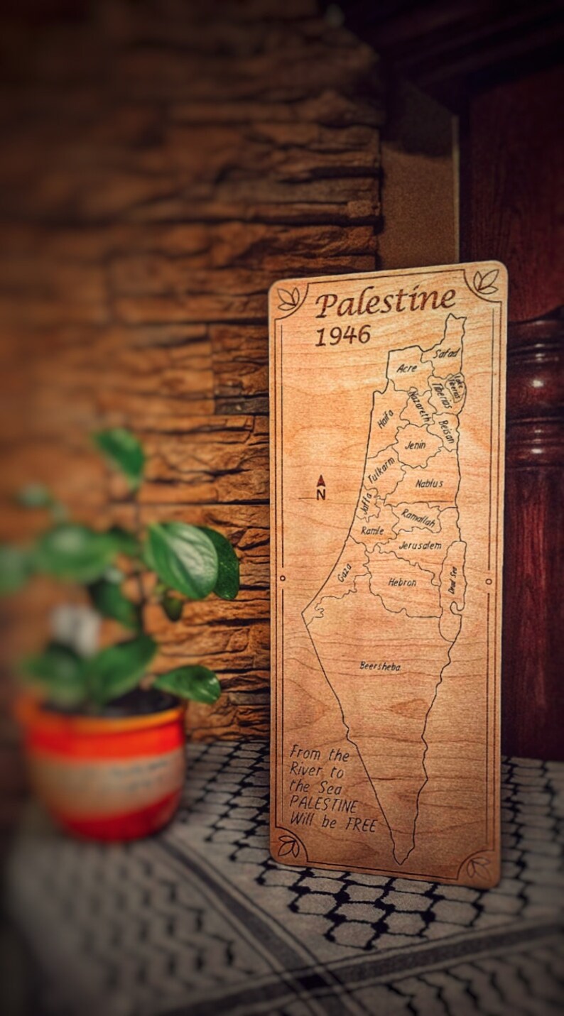 Palestine 1946 Map With Indigenous City Names - Etsy