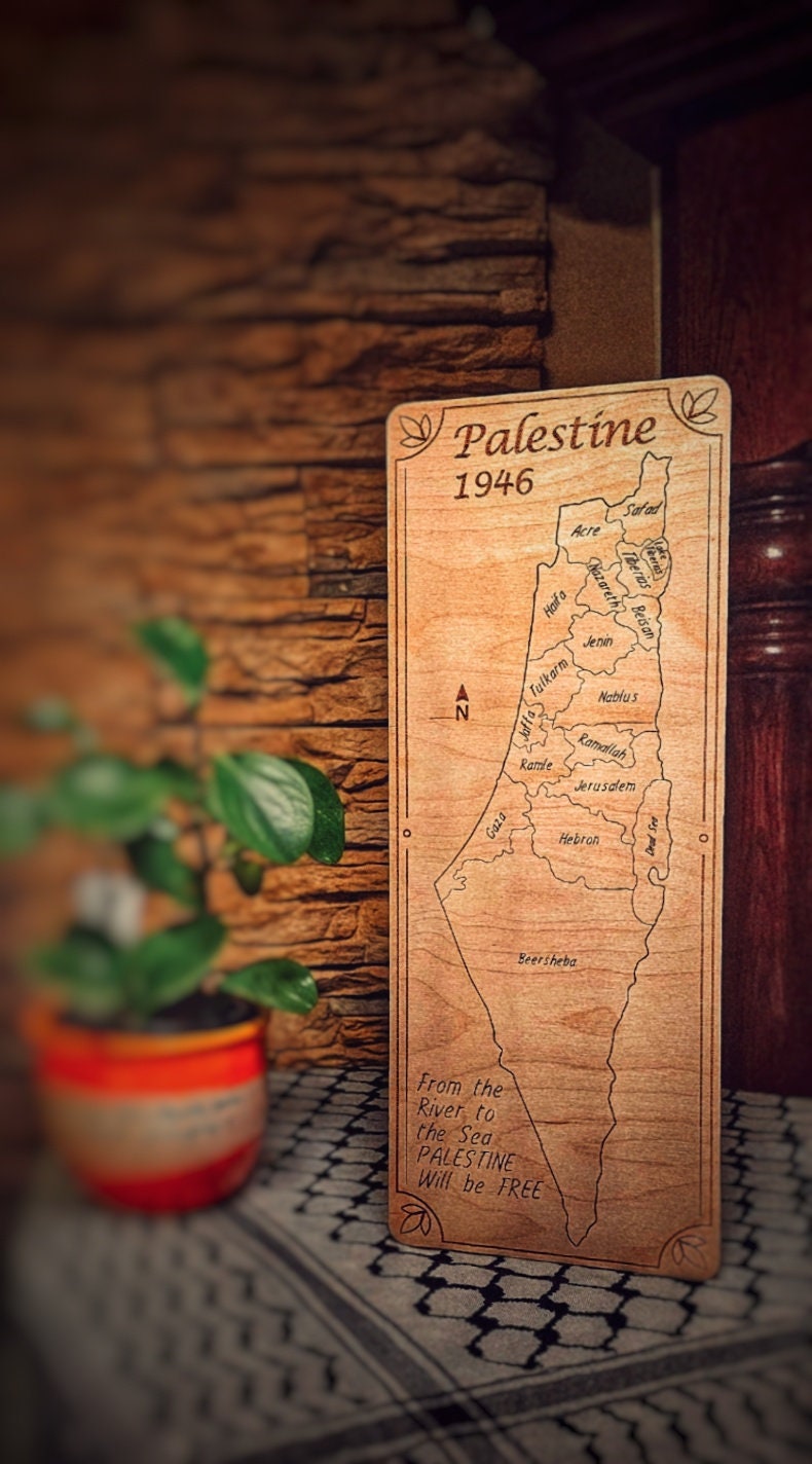 Palestine 1946 Map With Indigenous City Names - Etsy