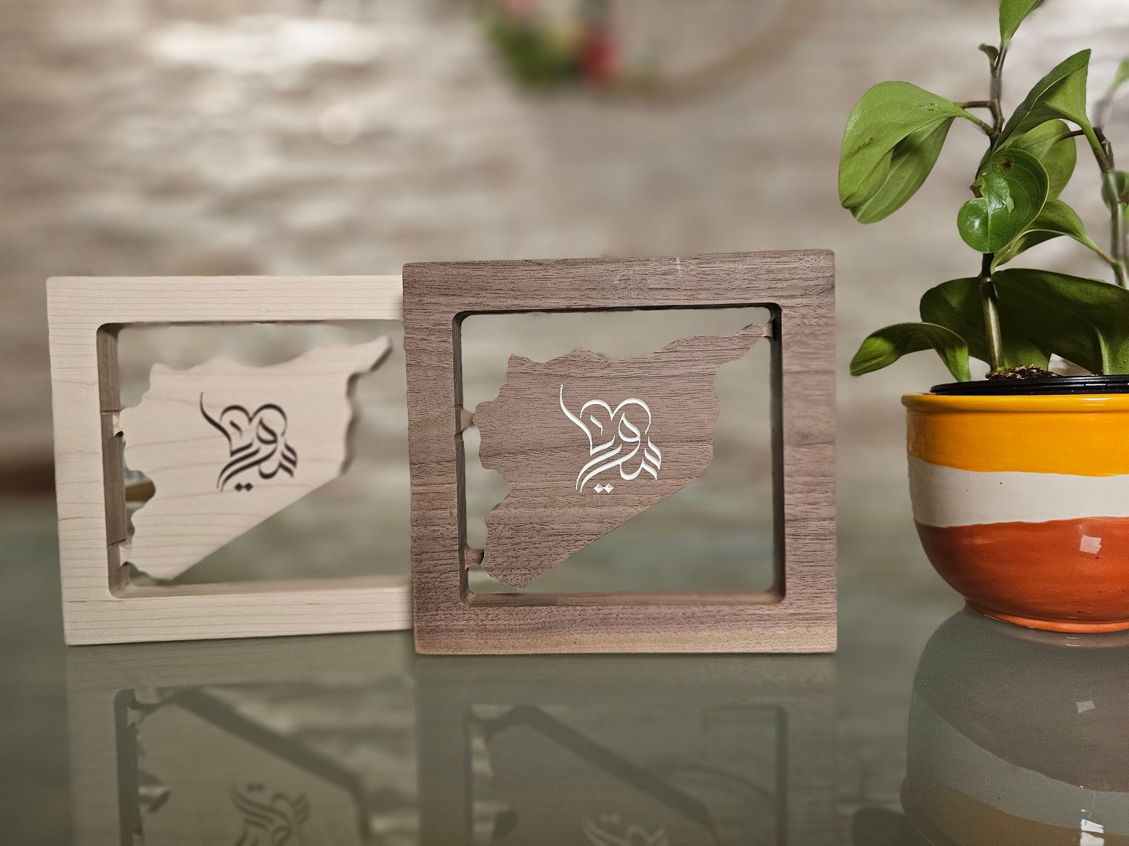 Palestine Wood Country Map Wall Art Walnut/maple - Etsy