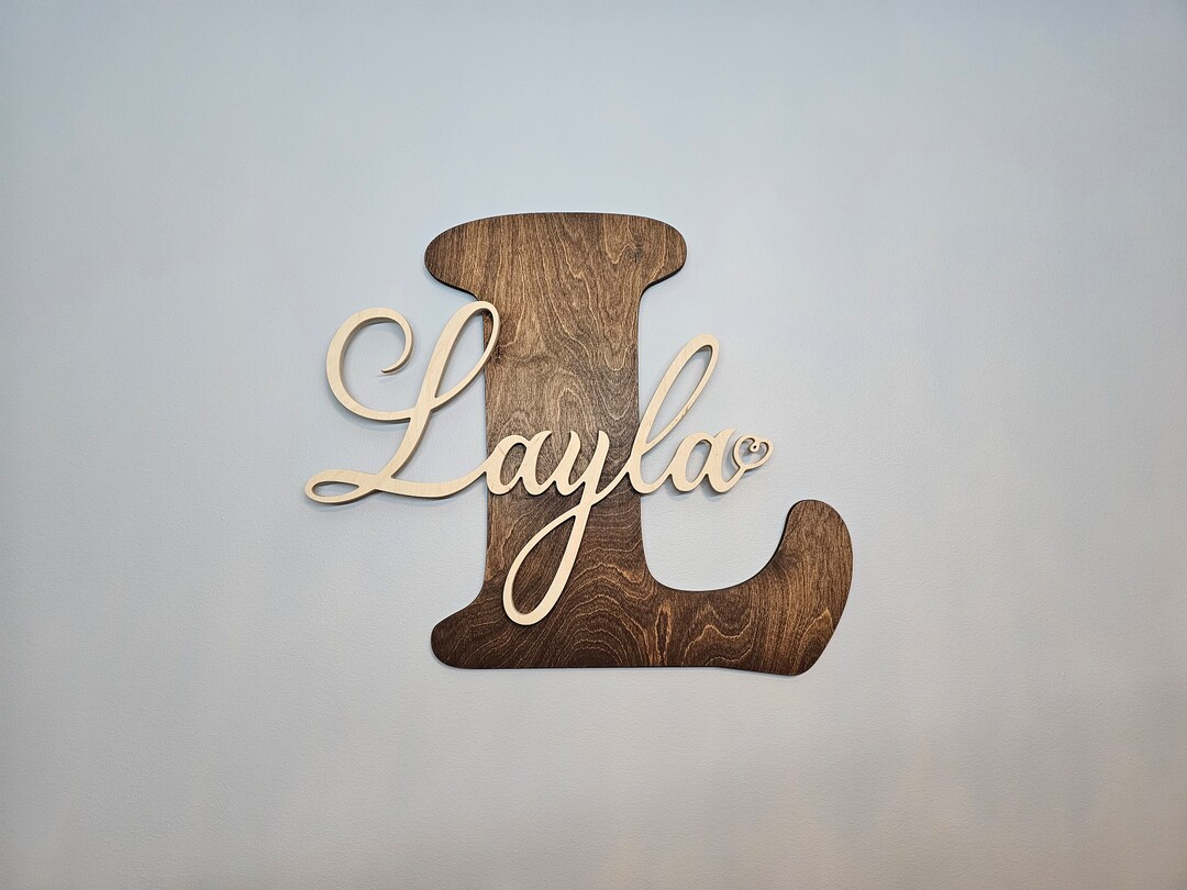 Custom Wooden Monogram - Initial & Name Sign for Bedroom, Nursery ...
